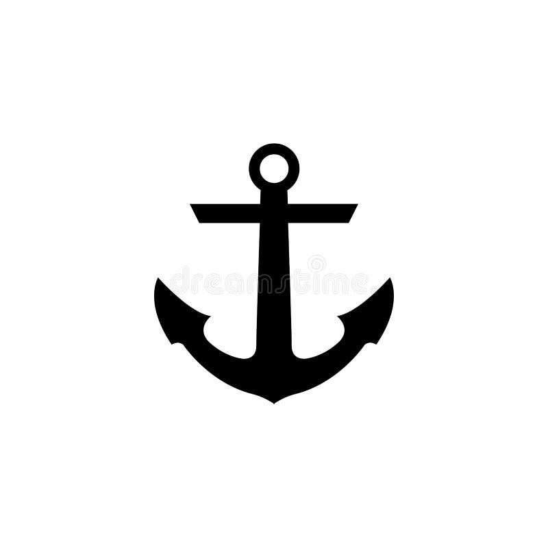 Anchor solid body symbol stock illustration. Illustration of equipment ...