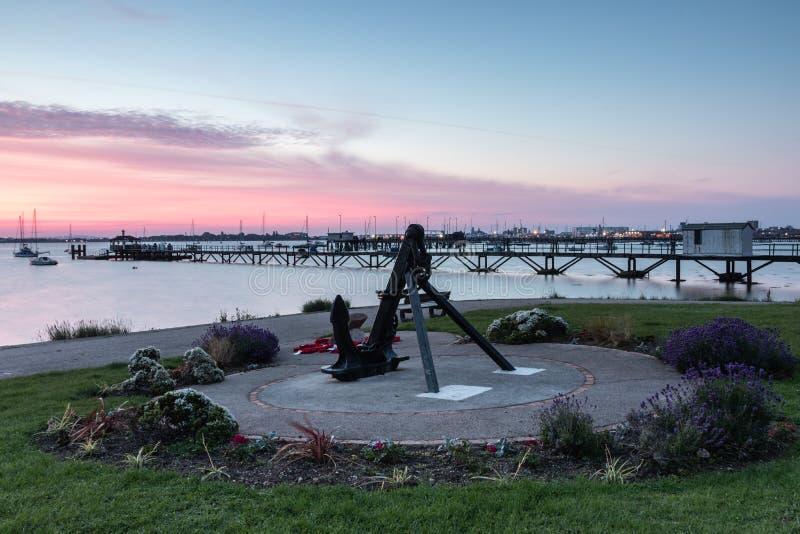 An Anchor Statue at the Coastline in Gosport Hampshire Stock Image ...