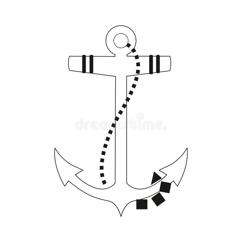 Anchor Stencil Vector Isolated on a White Stock Vector - Illustration ...