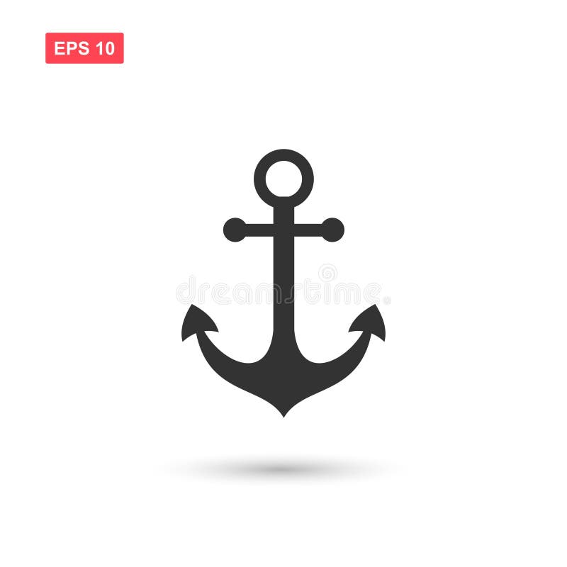 Anchor Vector Icon Isolated Stock Vector - Illustration of white ...