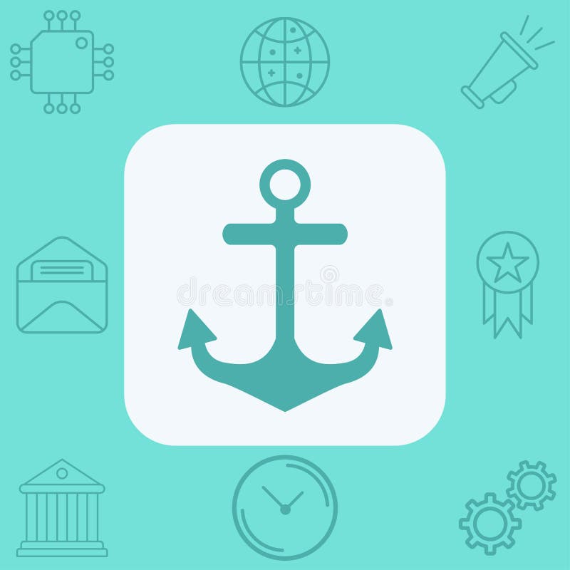Anchor Vector Icon Sign Symbol Stock Vector - Illustration of navy ...