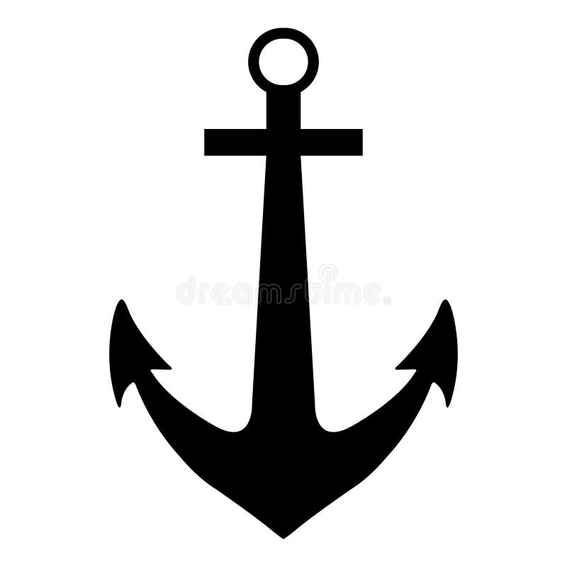 Anchor Vector Icon in Simple Outline Style. Stock Vector - Illustration ...