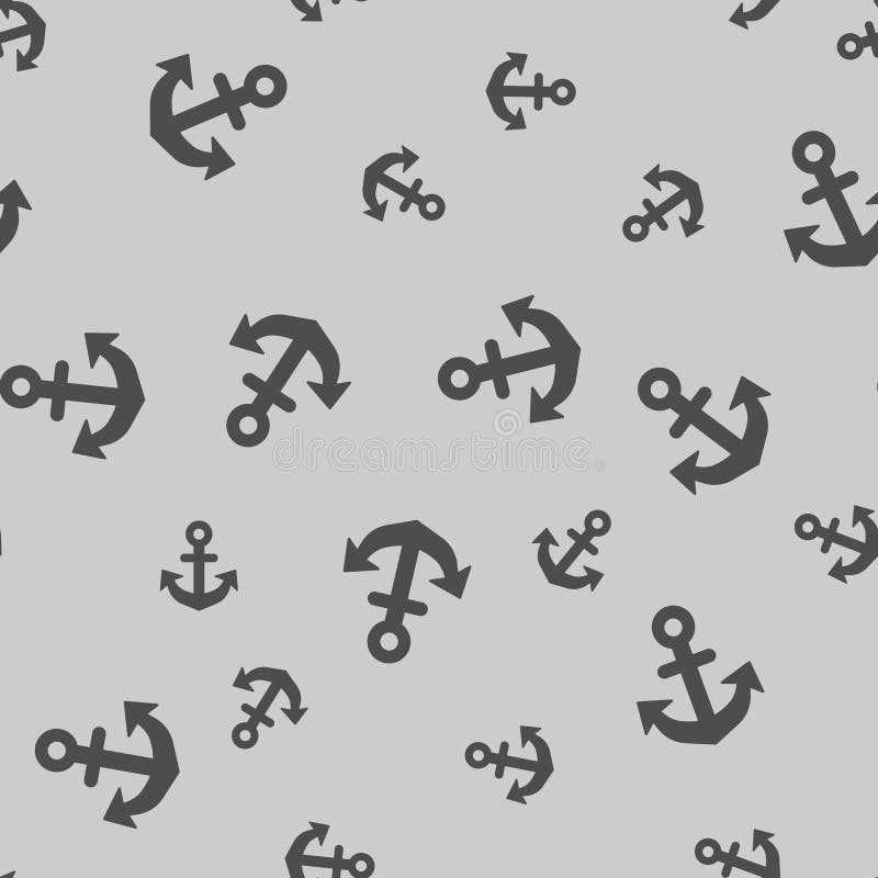 Anchor for Vessel Solid Seamless Pattern, Marine Port Theme. Vector ...