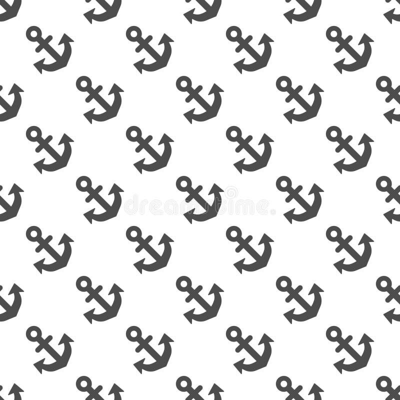 Anchor for Vessel Solid Seamless Pattern, Marine Port Theme. Vector ...