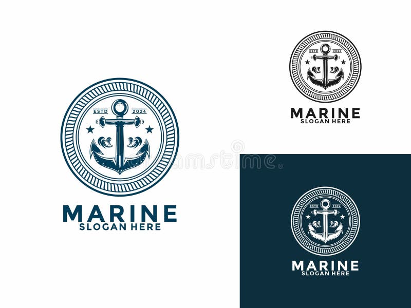Anchor Vintage Logo Design Vector, Marine Retro Emblems Logo with ...