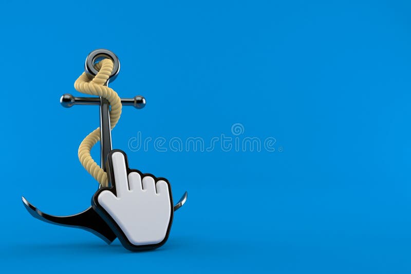 Anchor with web cursor stock illustration. Illustration of copy - 281453783
