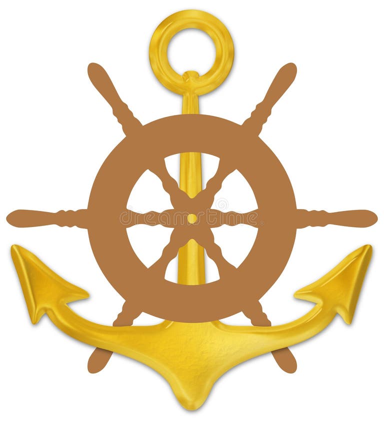 Ship Wheel Golden Anchor Stock Illustrations – 301 Ship Wheel Golden ...