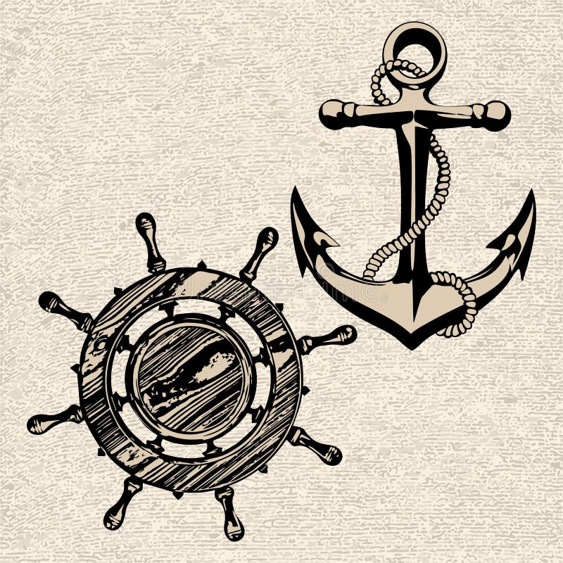 Anchor Wheel Illustration Vector Art Stock Vector - Illustration of ...
