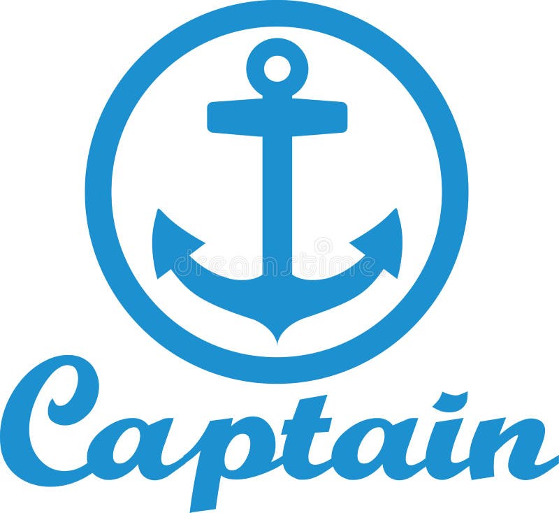 Anchor with word captain stock vector. Illustration of equipment - 73879135