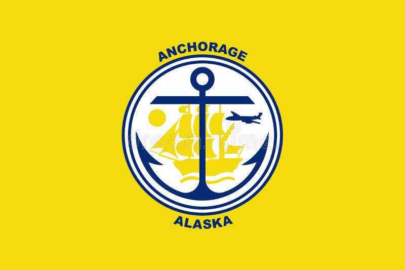 Anchorage Alaska City Flag stock vector. Illustration of vector - 228940188