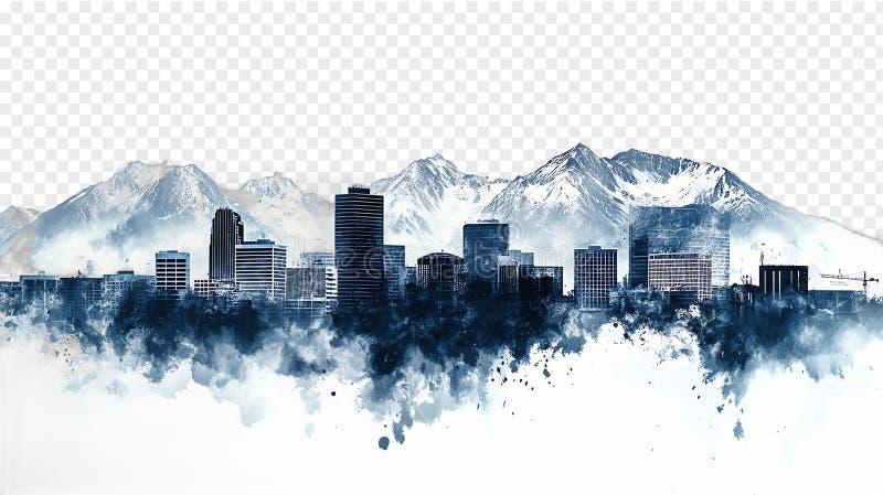 Anchorage city skyline stock image. Illustration of flat - 341508773