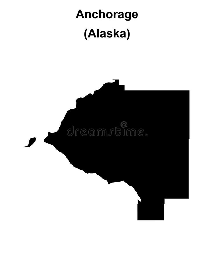 Anchorage outline map stock vector. Illustration of tourism - 357146744