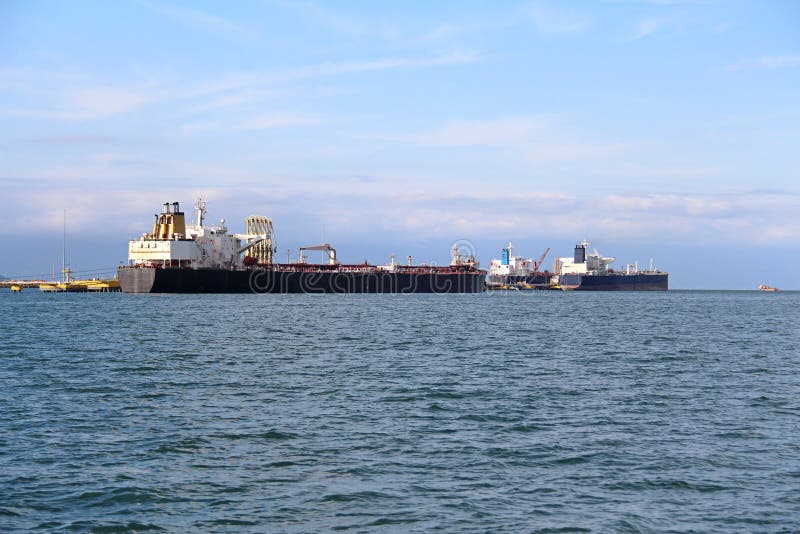 Anchored Ships at the Harbor Stock Image - Image of island, sailing ...