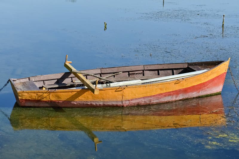 Rowboat and reflection stock image. Image of beautiful - 53183953