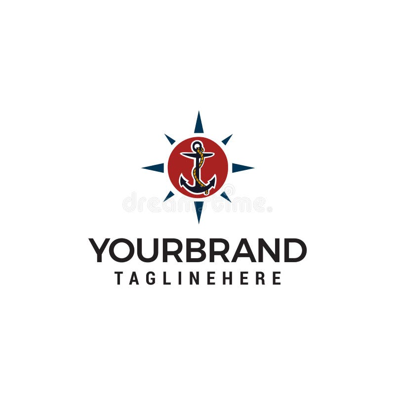 Anchoring Logo Design Concept Template Stock Vector - Illustration of ...