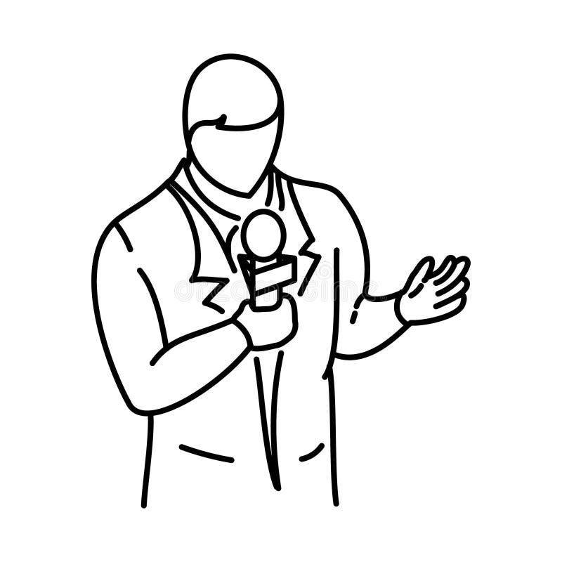 Anchorman Icon. Doodle Hand Drawn or Outline Icon Style Stock Vector ...