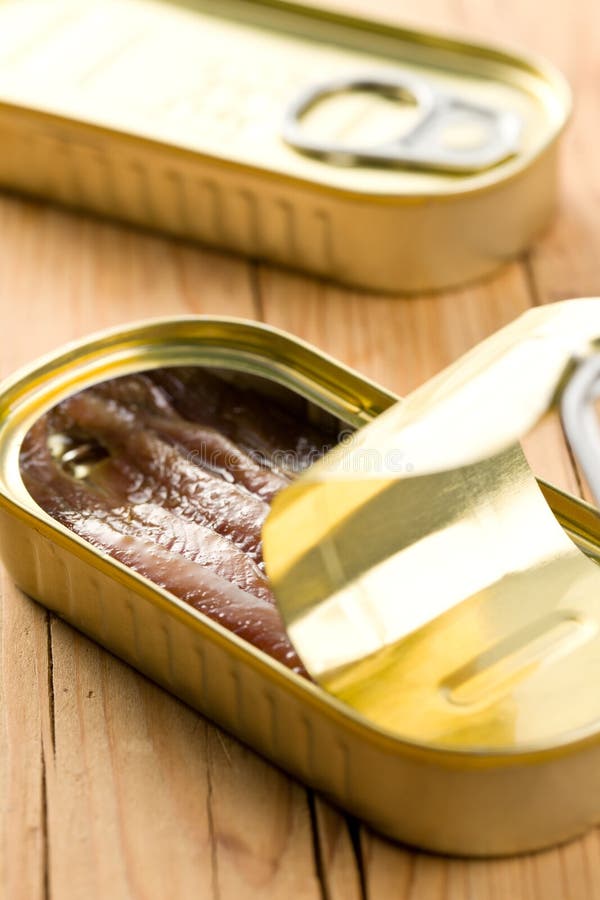 Anchovies Fillets in Tin Can Stock Image - Image of gourmet, fish: 17985365