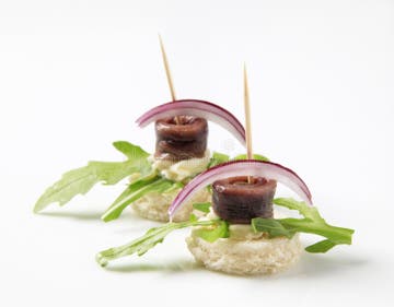 Anchovy canapes stock image. Image of food, appetizer - 15929813