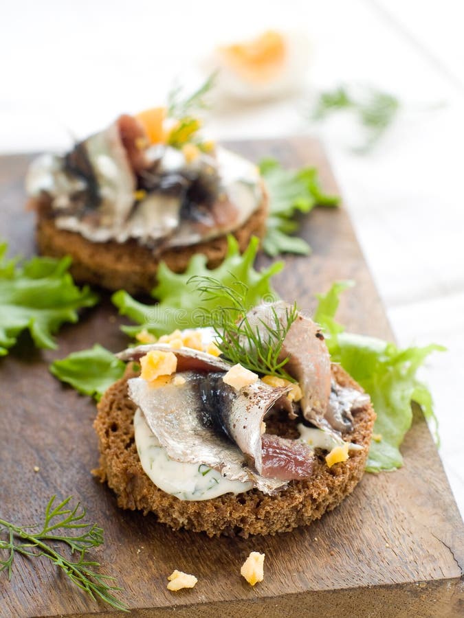 Anchovy canapes stock photo. Image of plate, appetizer - 17221340