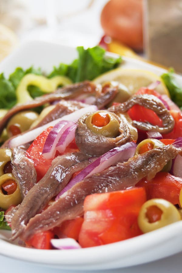 Anchovy salad stock photo. Image of anchovy, seafood - 21612326