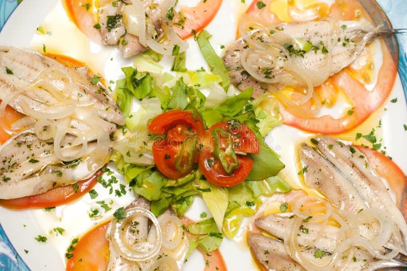 Anchovy salad. stock image. Image of white, tapas, salted - 25544445