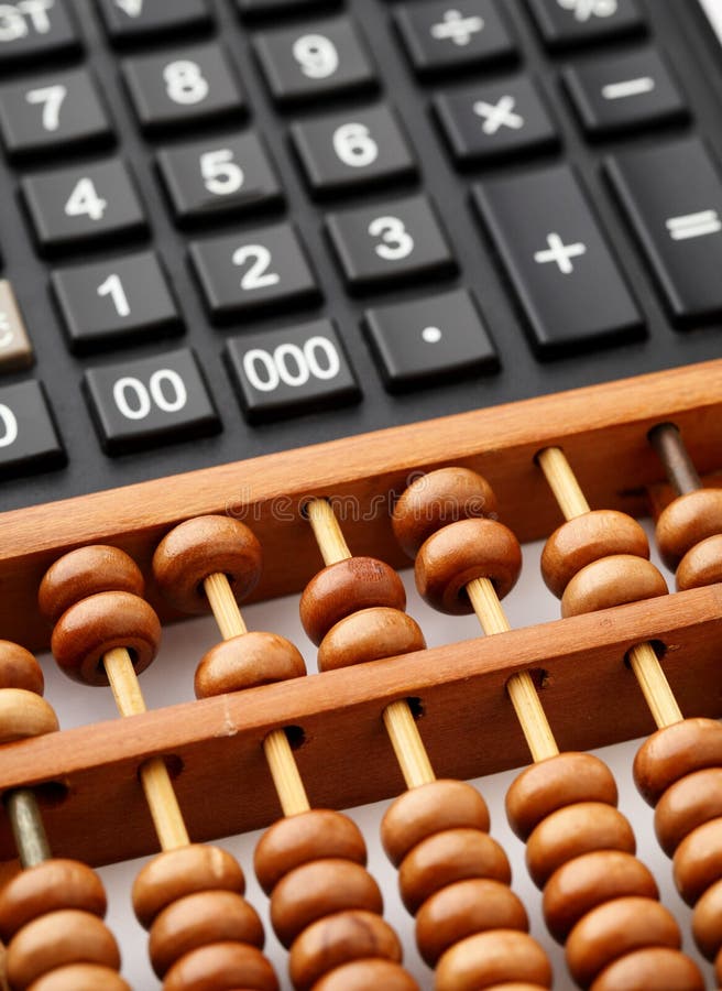 Ancient Abacus and Modern Calculator Stock Image - Image of accounting ...