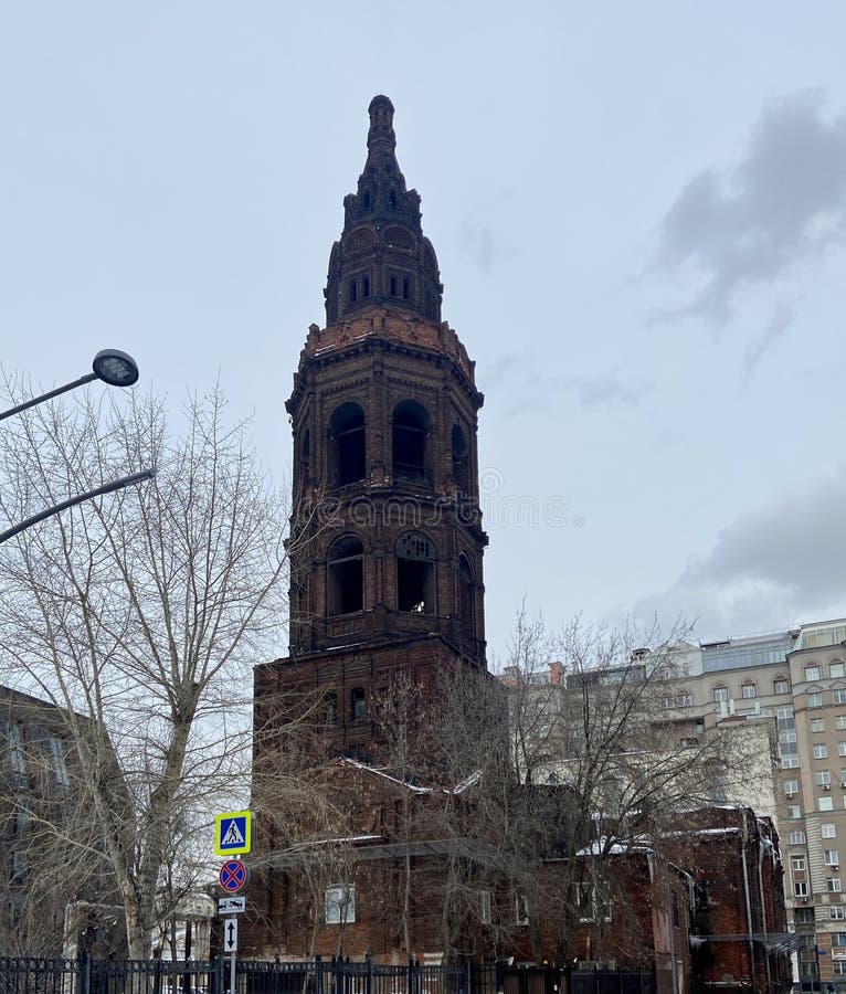 Ancient Abandoned Bell Tower of St. Nicholas Church Stock Image - Image ...