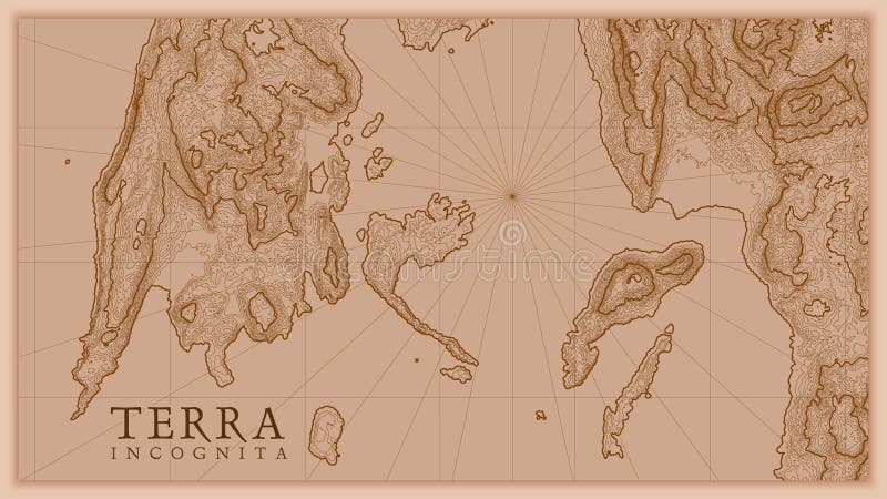 Ancient Abstract Earth Relief Old Map. Generated Conceptual Vector ...