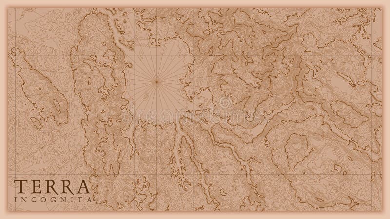 Ancient Abstract Earth Relief Old Map. Generated Conceptual Vector ...