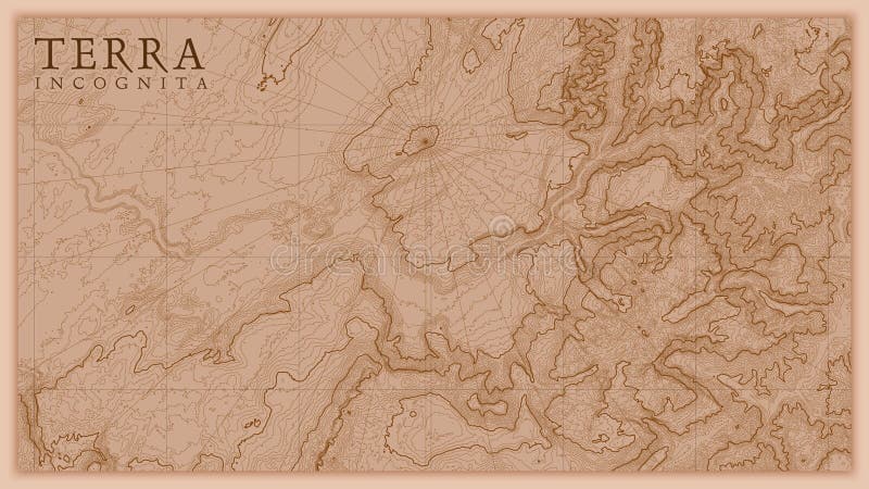 Ancient Abstract Earth Relief Old Map. Generated Conceptual Vector ...