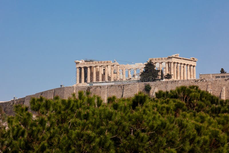Ancient Acropolis at Athens City Center Stock Image - Image of culture ...