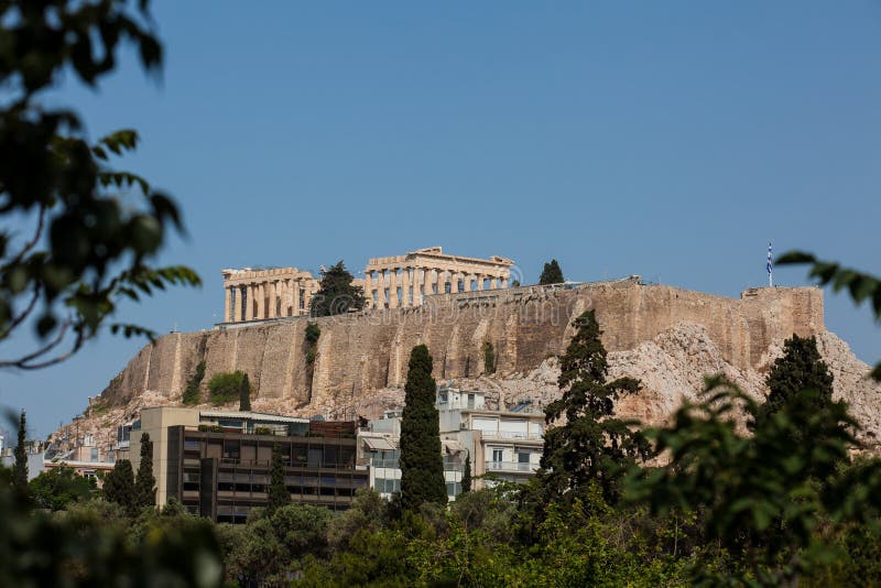 Ancient Acropolis at Athens City Center Stock Image - Image of culture ...
