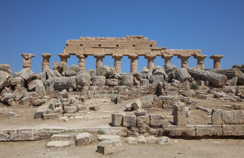 The Ancient Acropolis at Selinunte Stock Photo - Image of indigenous ...