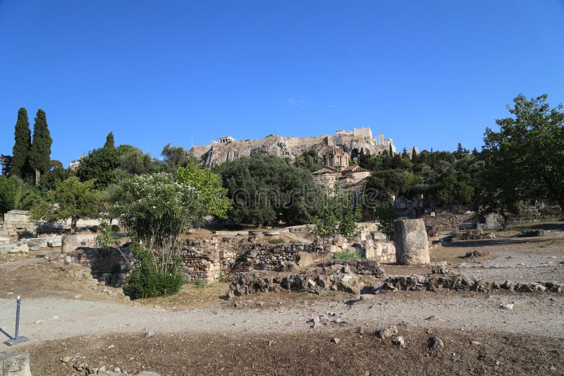 Ancient Agora of Athens stock photo. Image of hill, historical - 76003634