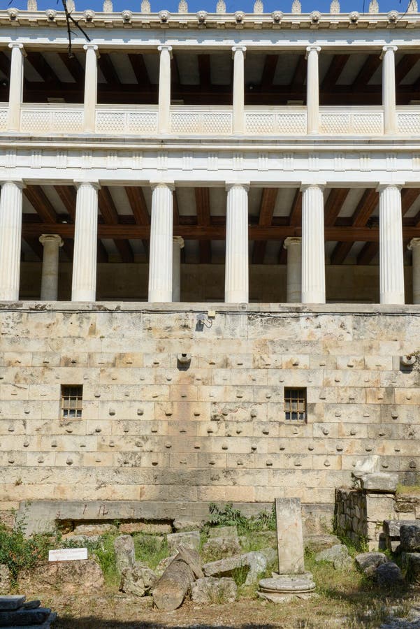 The Ancient Agora at Athens on Greece Stock Photo - Image of capital ...