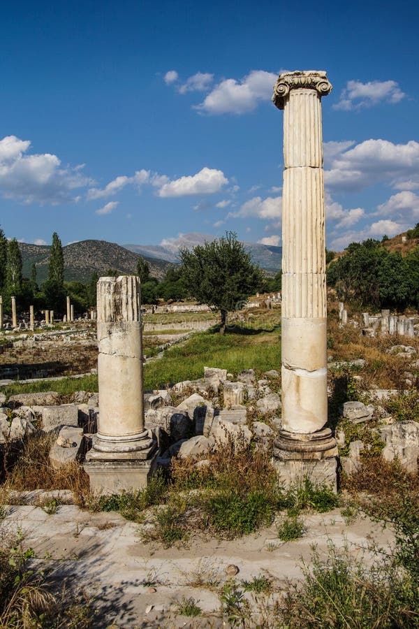 Ancient Agora with Dorian Columns Stock Photo - Image of greek, ancient ...