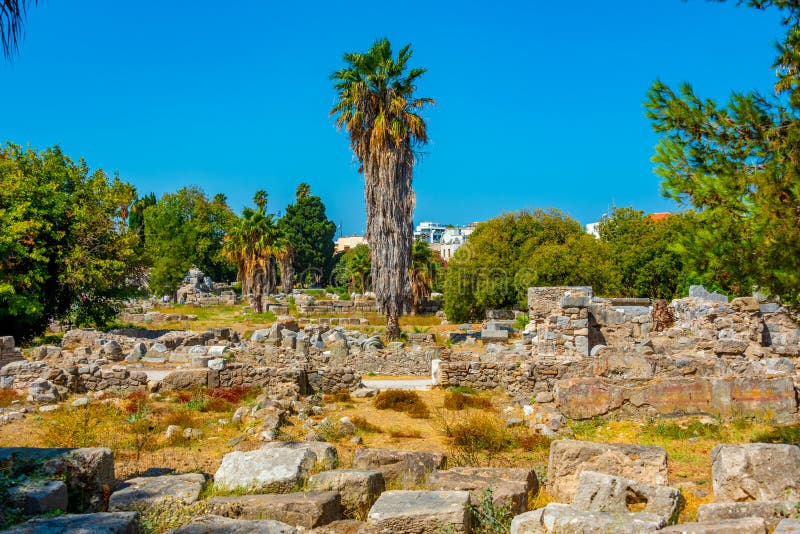 Ancient Agora at Greek Island Kos Stock Photo - Image of village, agora ...