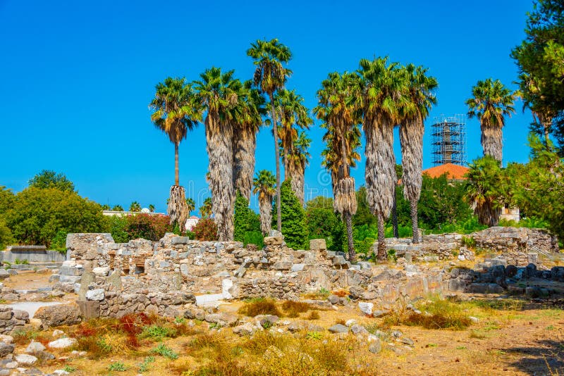 Ancient Agora at Greek Island Kos Stock Photo - Image of site, history ...
