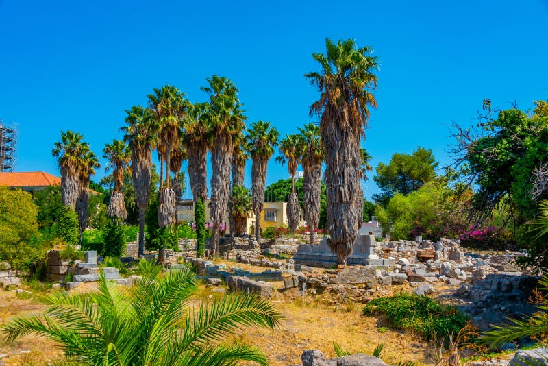 Ancient Agora at Greek Island Kos Stock Image - Image of historic ...