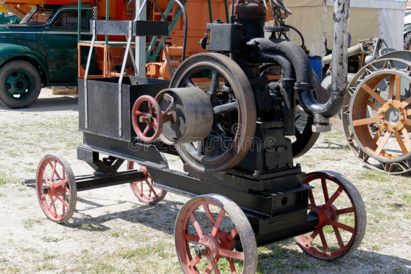 Pontasserchio, Pisa Italy 04-22-2023 - an Ancient Agricultural Machine ...