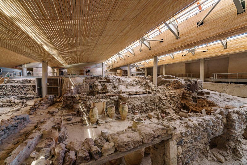 The Ancient Akrotiri at Santorini, Greece Editorial Stock Image - Image ...