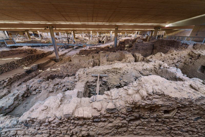 The Ancient Akrotiri at Santorini, Greece Editorial Stock Photo - Image ...