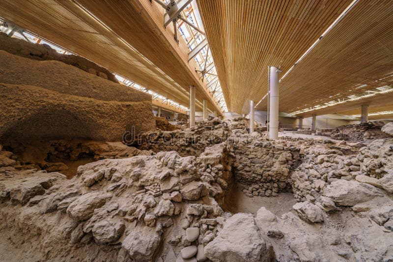 The Ancient Akrotiri at Santorini, Greece Editorial Photo - Image of ...