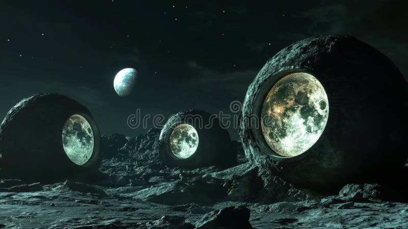 Mysterious Alien Structures with Glowing Symbols on the Dark Side of ...