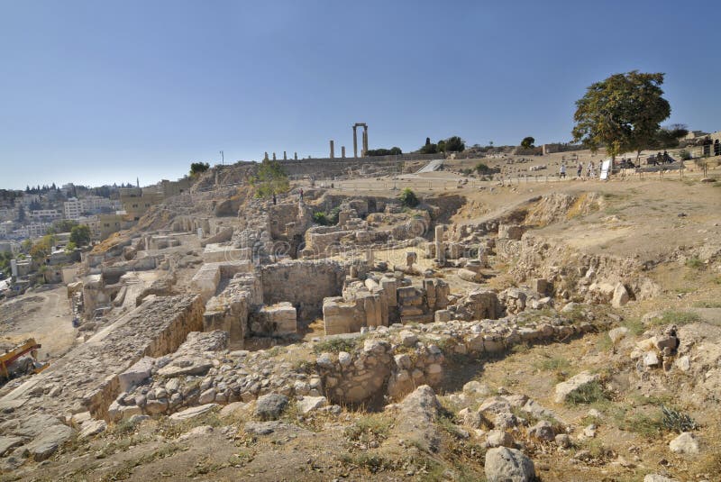 Amman Hercules Temple in Jordan Stock Image - Image of ancient ...