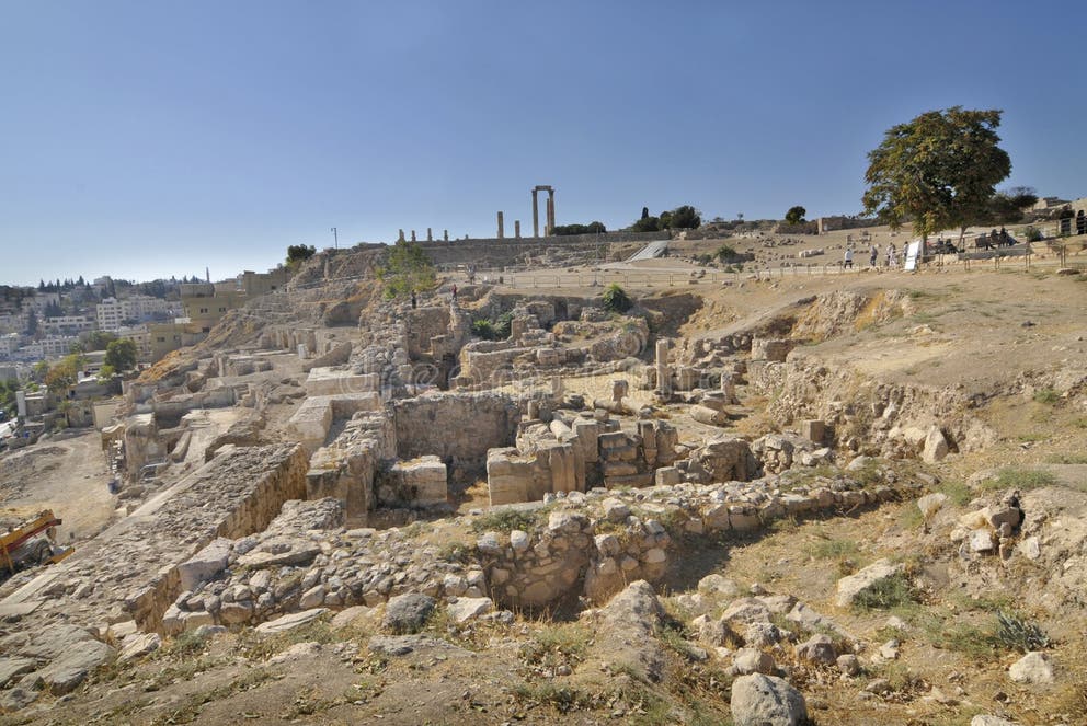 Amman Hercules Temple in Jordan Stock Image - Image of ancient ...