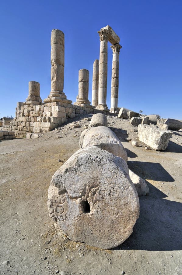 Amman Hercules Temple in Jordan Stock Image - Image of landscape ...