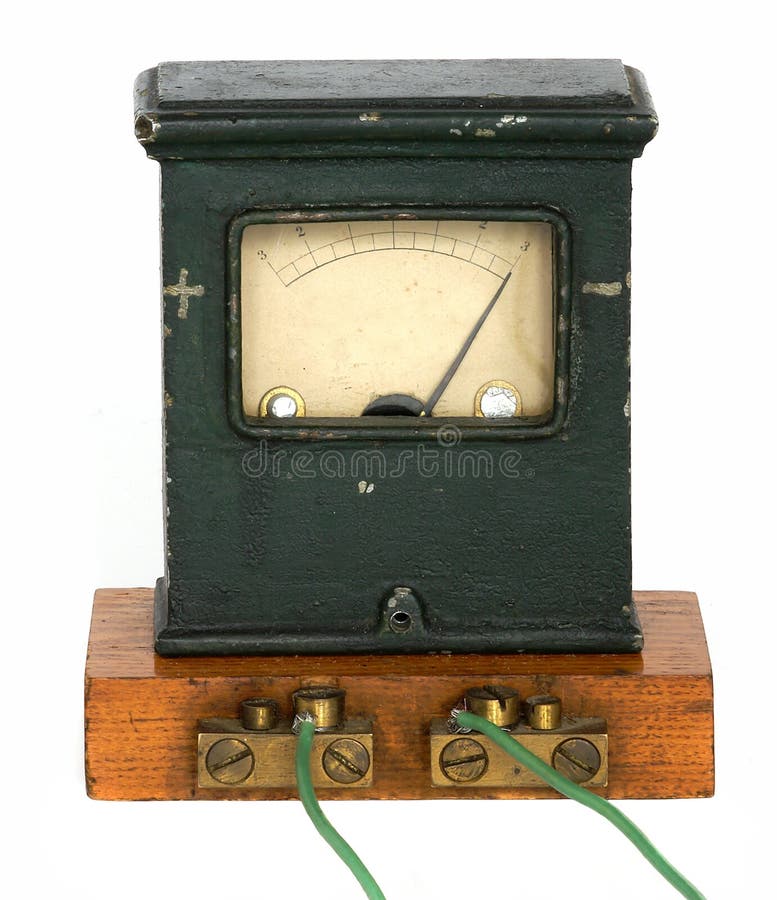The ancient ammeter stock image. Image of amplifier, electricity - 2108301