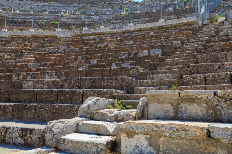 Ancient Amphitheater in the City of Ephesus. Background with Selective ...