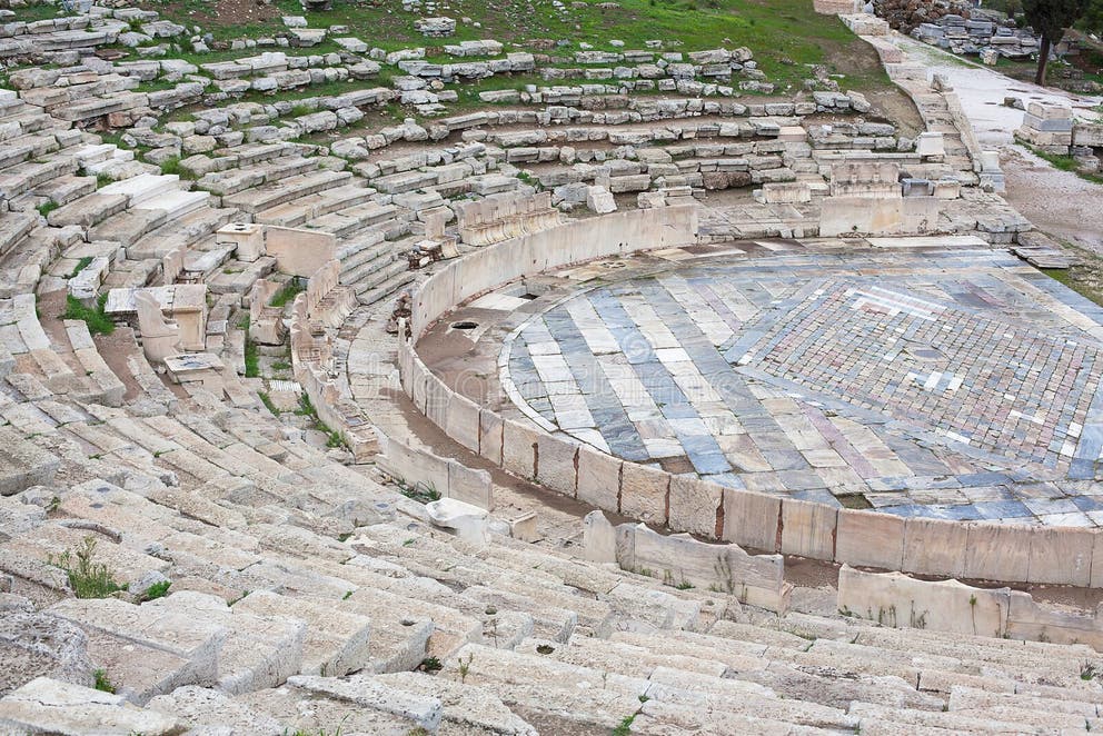 Ancient amphitheater. stock photo. Image of greece, stadium - 81888658